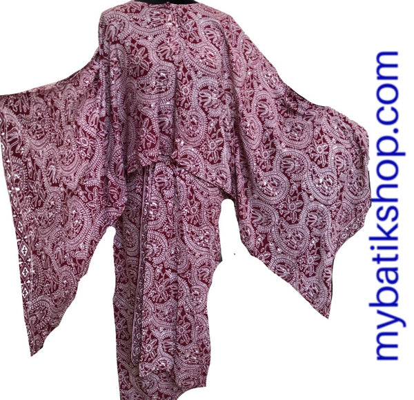 Two-piece Paris Modern Sarong Dress Red – mybatikshop.com