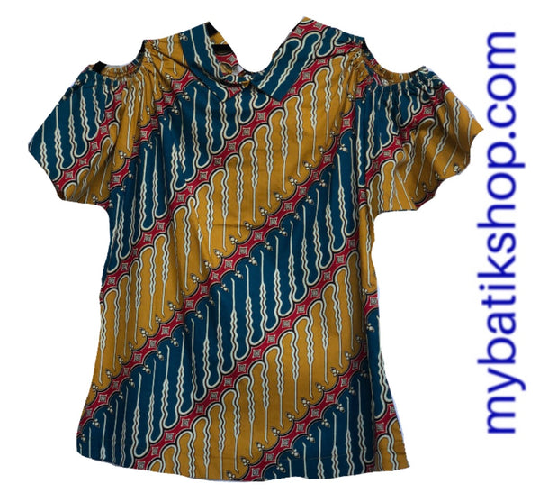 Misses MJ Batik Top Mustard Multi Parang – mybatikshop.com